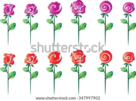 Vector Rose Icon Spring Decorative Rose Stock Vector 435375910 ...