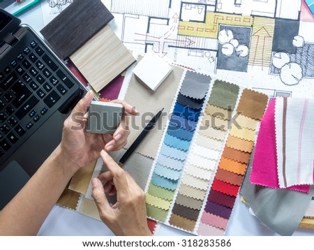 Top View Architect Interior Designer Working Stock Photo 318283571 ...