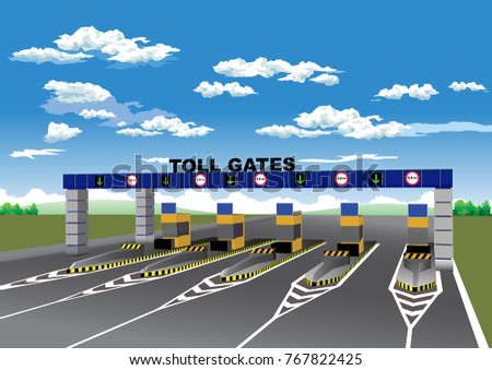 Toll Gates 3 D Vector Editable Stock Vector 767822425 - Shutterstock