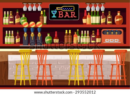 Vector Bar Flat Illustration Stock Vector 293552012 - Shutterstock