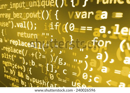 Computer script. Programming code abstract screen of software developer ...