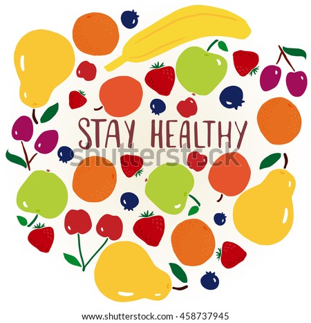 Colorful Circle Background Lettering STAY HEALTHY Stock Vector ...