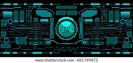 Hud Visualization Communication Interface Control Panel Stock Vector ...
