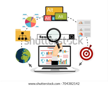 Flat Illustration Web Analytics Design Seo Stock Vector 521659927 ...